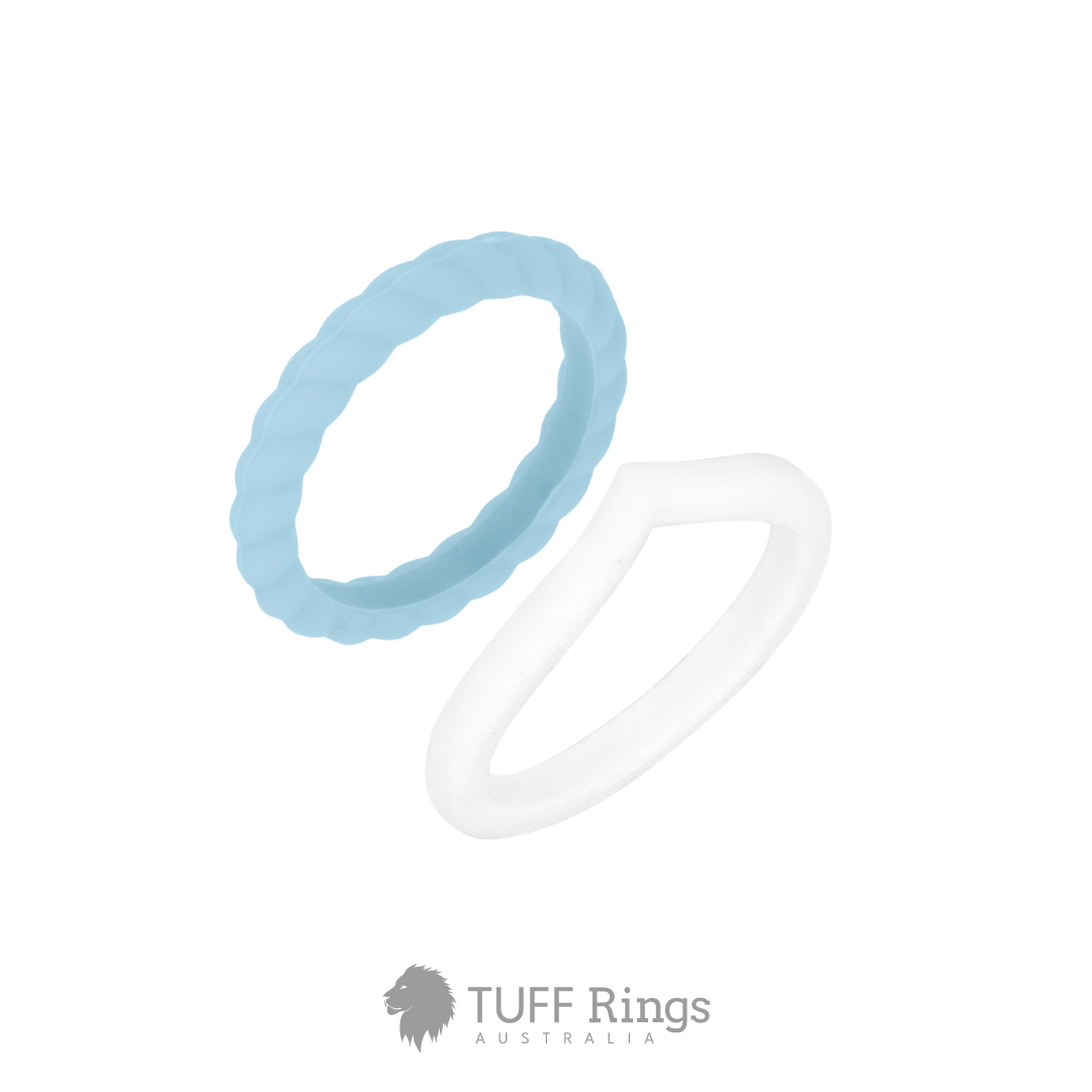 TUFF Rings 'Glacier' Silicone Ring Set for Women – TUFF Rings Australia